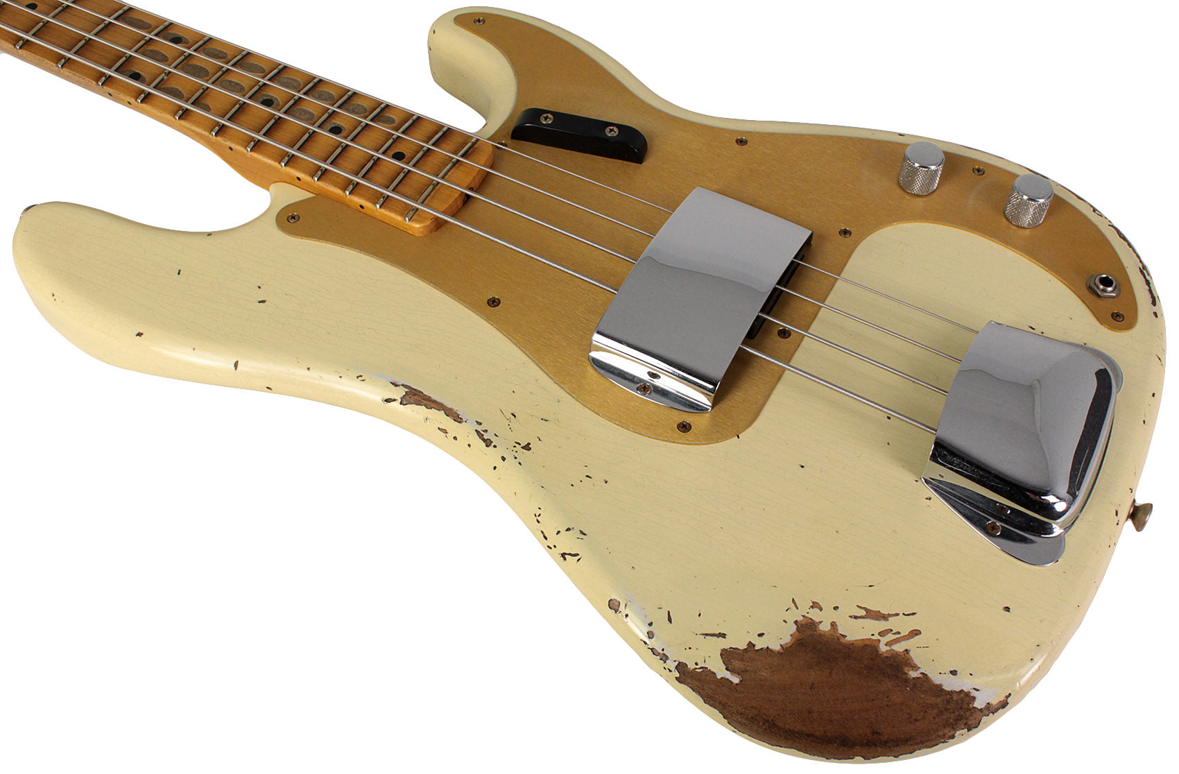 Fender Custom Shop 1958 Precision Bass, Heavy Relic, Vintage White | Humbucker Music