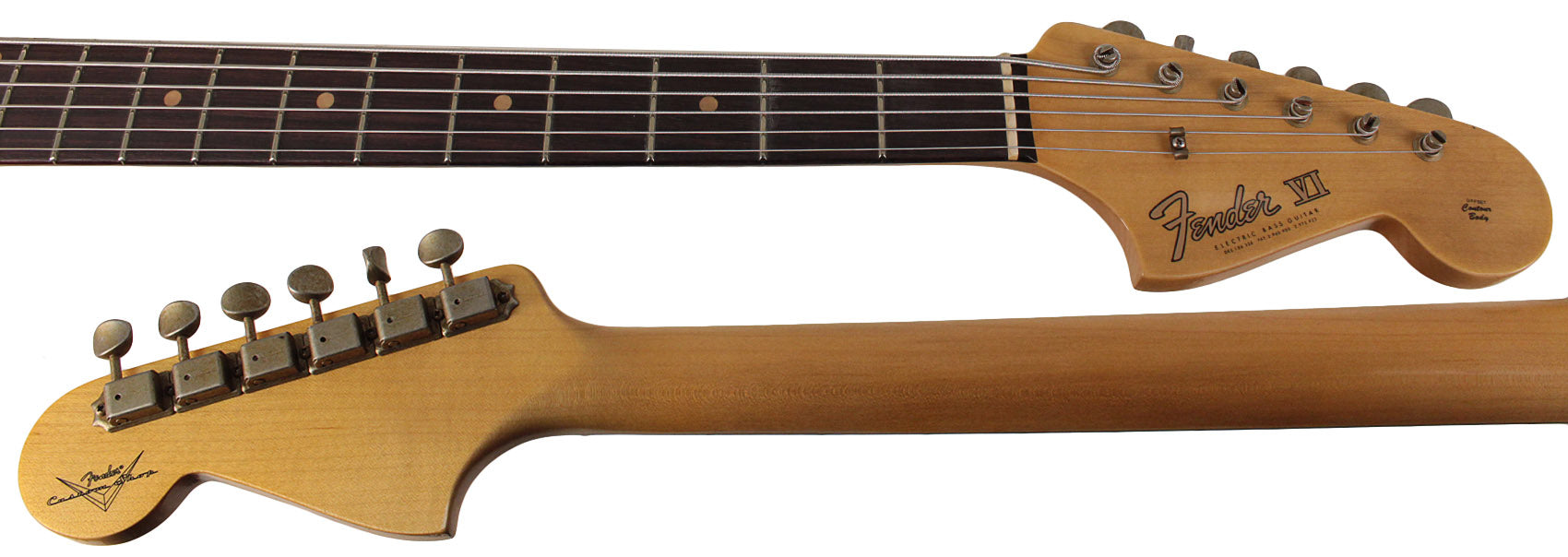 Fender Custom Shop Bass VI Guitar, Journeyman Relic, Aged Vintage Whit ...