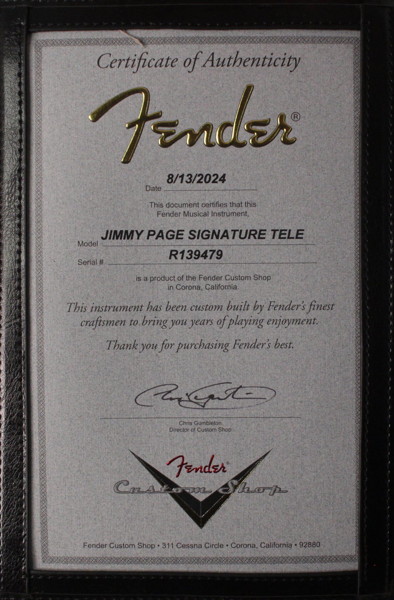 Fender Custom Shop Jimmy Page Signature Telecaster, White Blonde ...