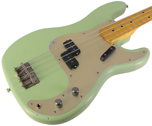 Nash PB57 Bass Guitar, Surf Green, Gold Anodized Pickguard | Humbucker ...