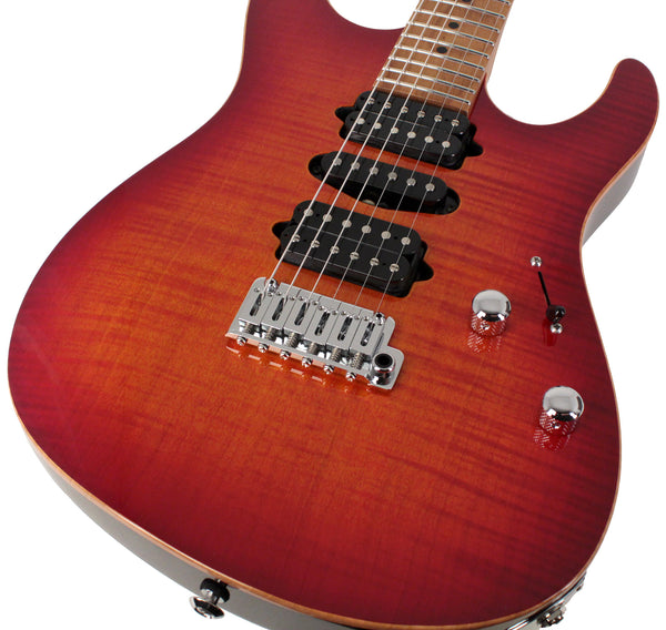 Suhr Modern Plus Guitar, Fireburst, Roasted Maple, HSH | Humbucker Music