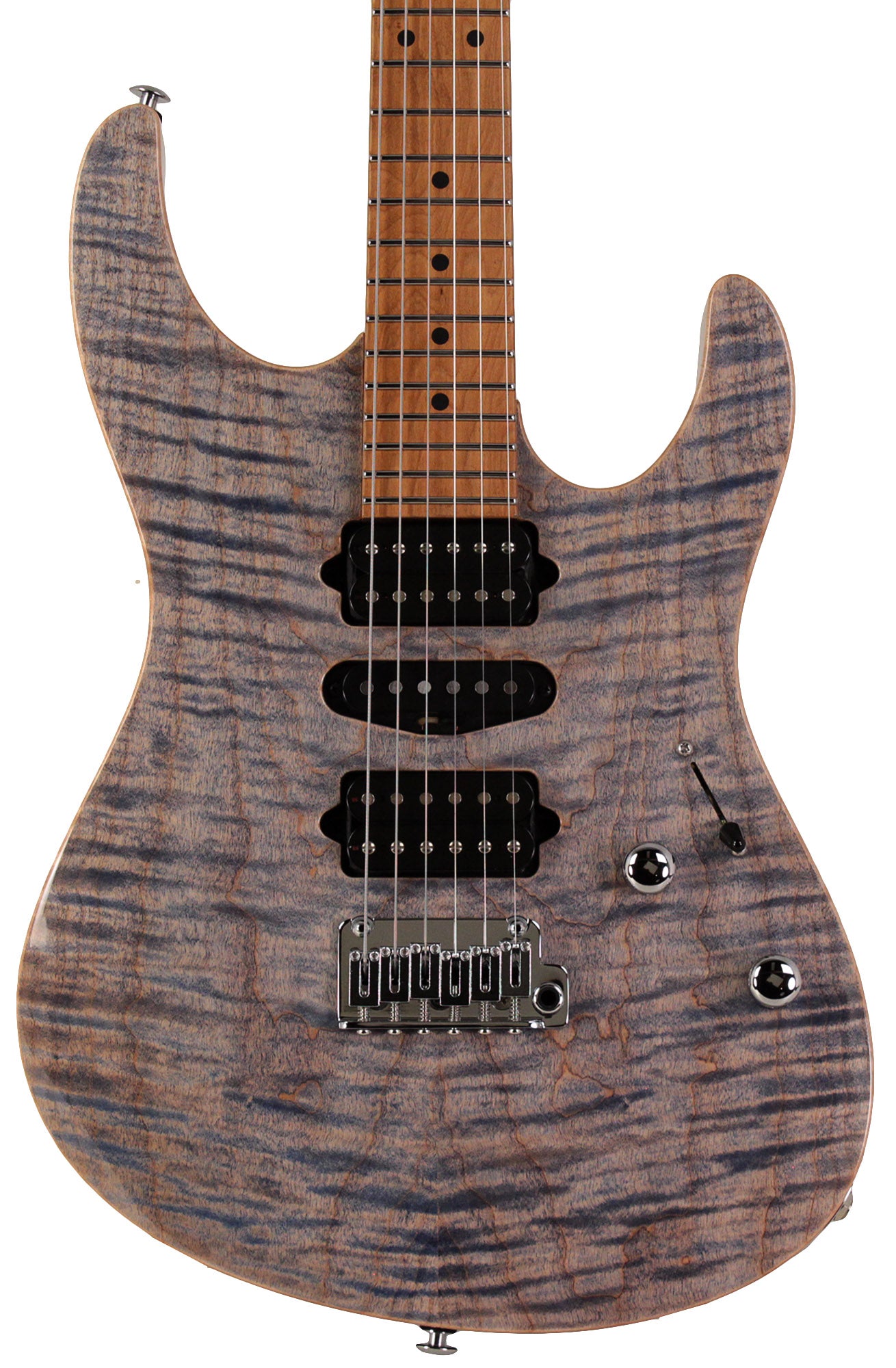 Suhr Modern Plus Guitar, Trans Blue Denim Slate, Roasted Maple, HSH ...