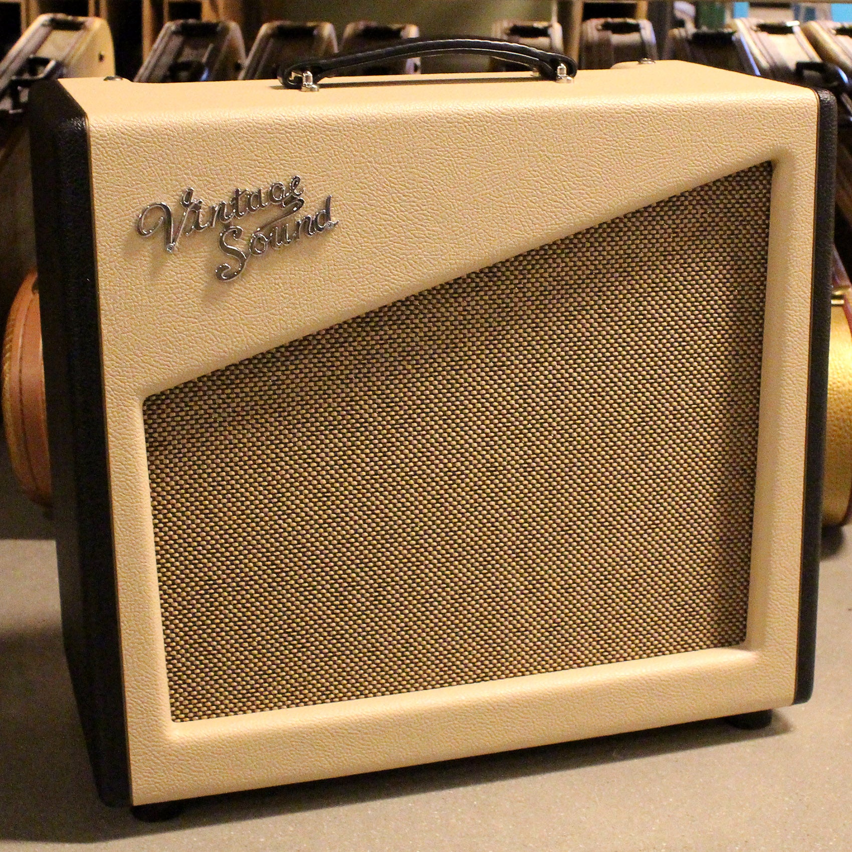 Vintage Sound Retro 25 1x12 Combo Amp, Blonde, Black, Gold Sparkle Gri ...