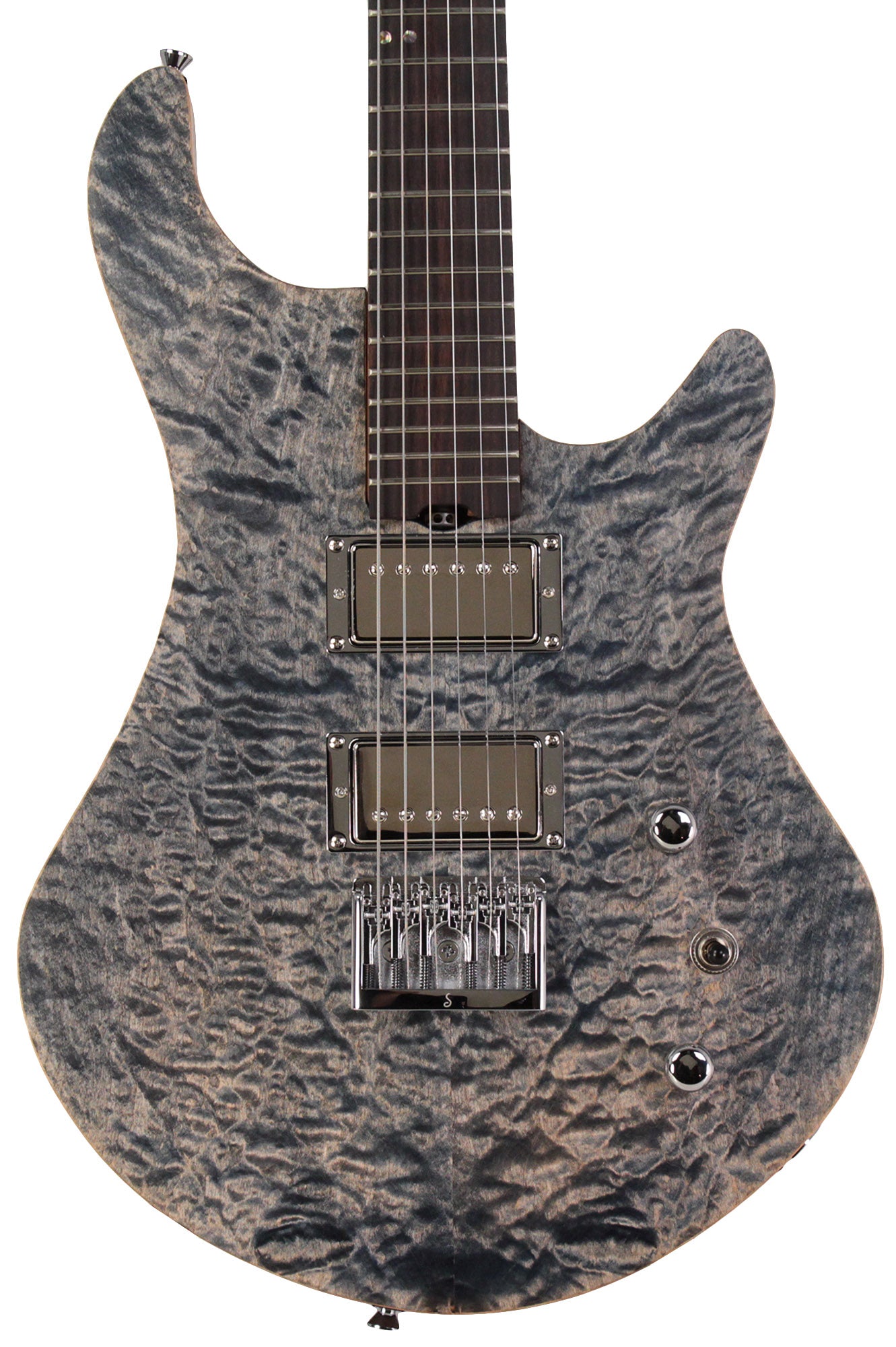 American Exotic Guitars DC-Standard, Quilt Maple, Walnut, Faded Slate ...