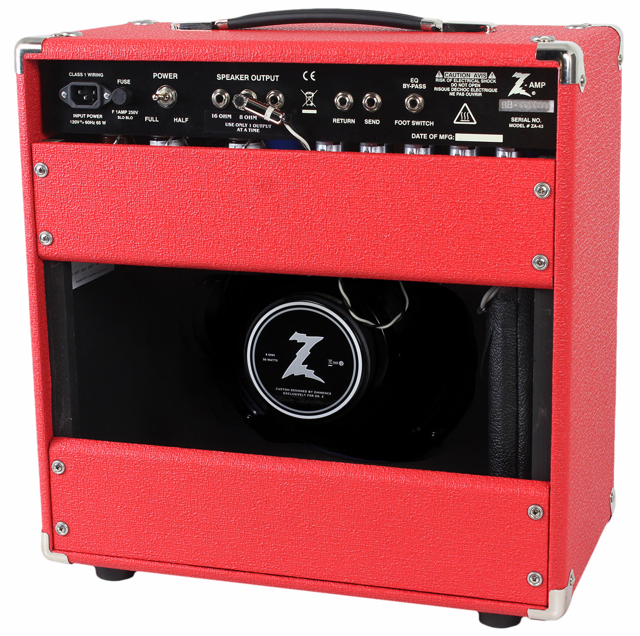 Dr. Z Z-Plus 1x12 Studio Combo, Red, ZW Grille | Humbucker Music