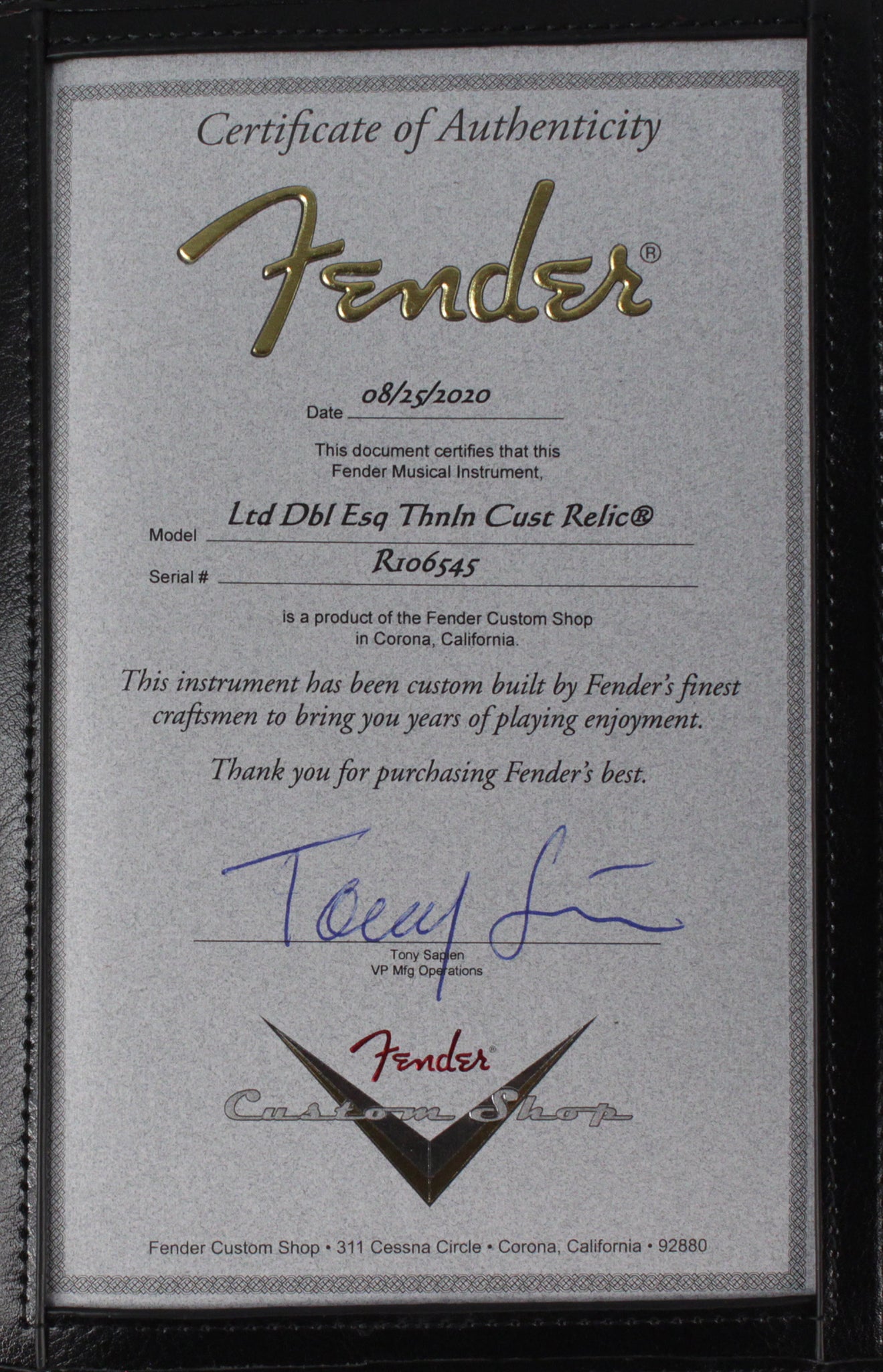 Fender Custom Shop LTD Double Esquire Thinline Custom Relic, Aged Blac ...