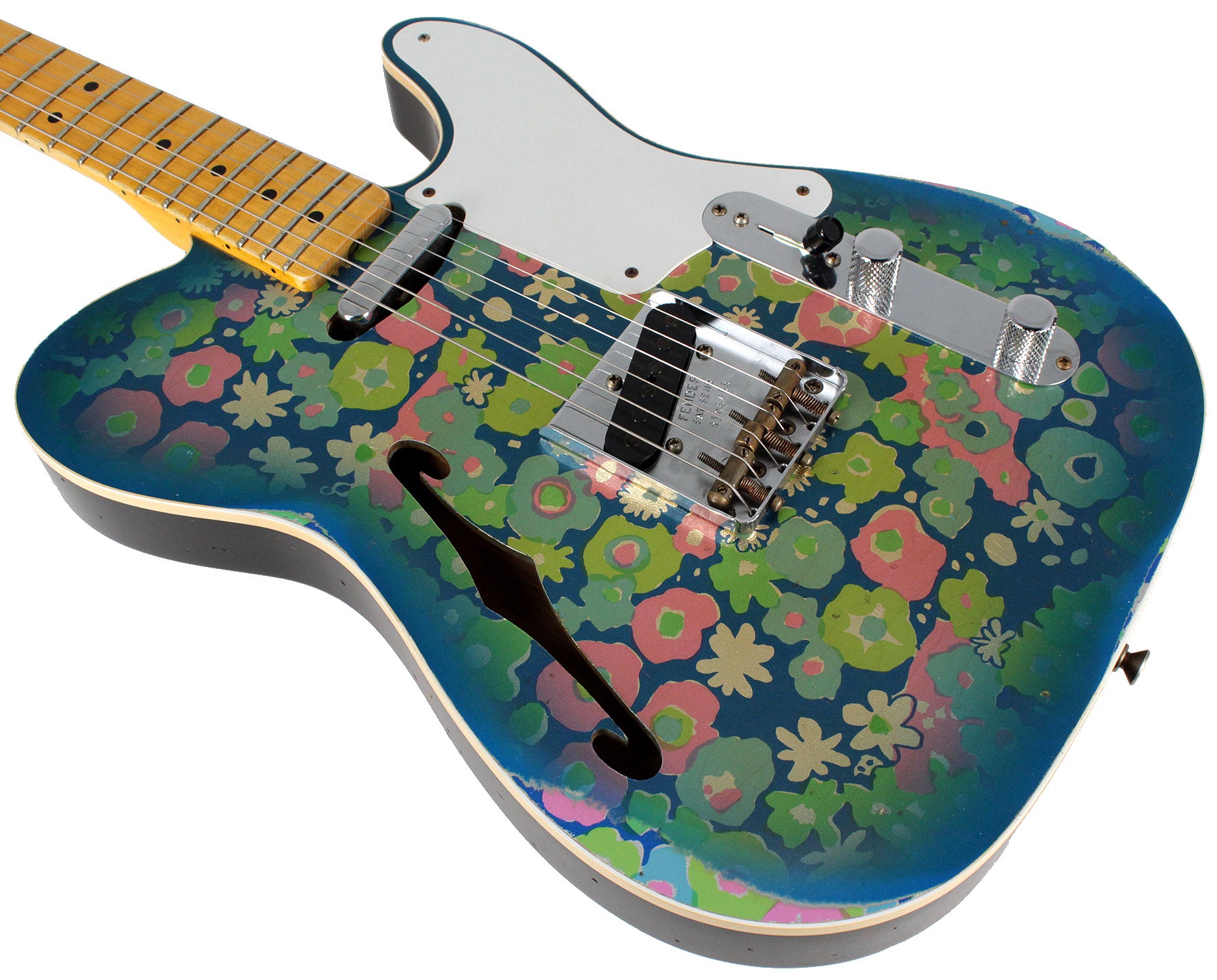 Fender Custom Shop LTD Double Esquire Thinline Custom Relic, Blue Flow ...