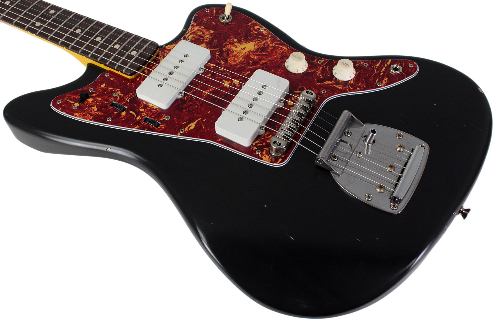 Nash JM63 Jazzmaster Guitar, Black, P90's, Light Aging | Humbucker Music