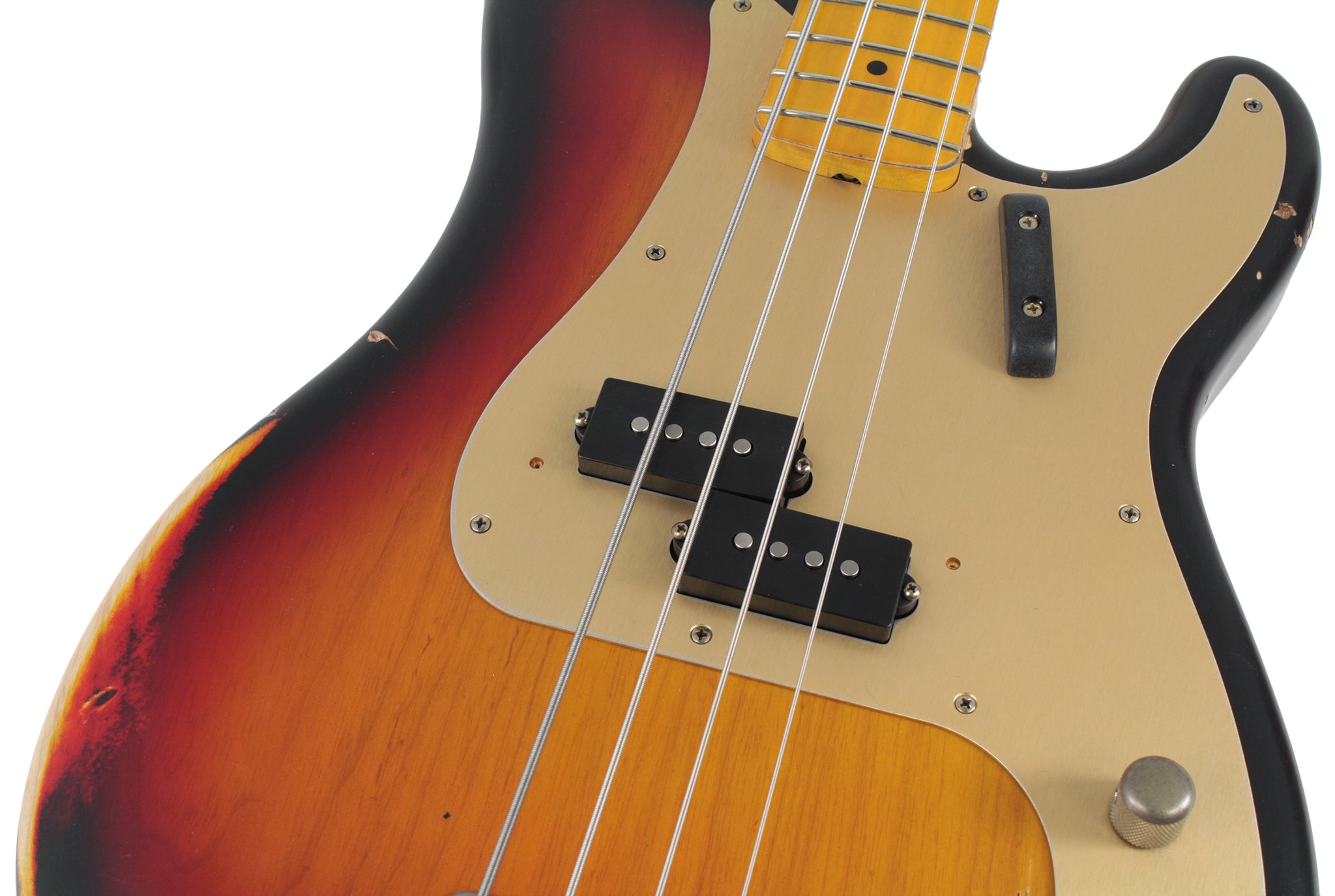 Nash PB57 Bass Guitar, 3-Tone Sunburst w/ Gold Anodized Pickguard ...