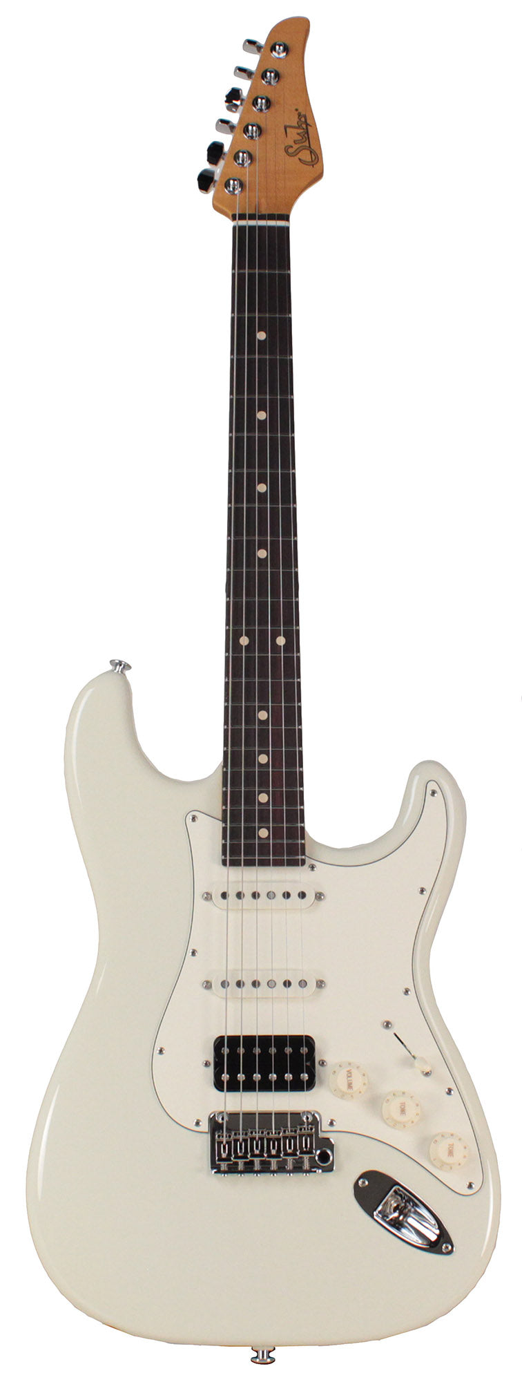 Suhr Classic S HSS Guitar, Olympic White, Rosewood | Humbucker Music
