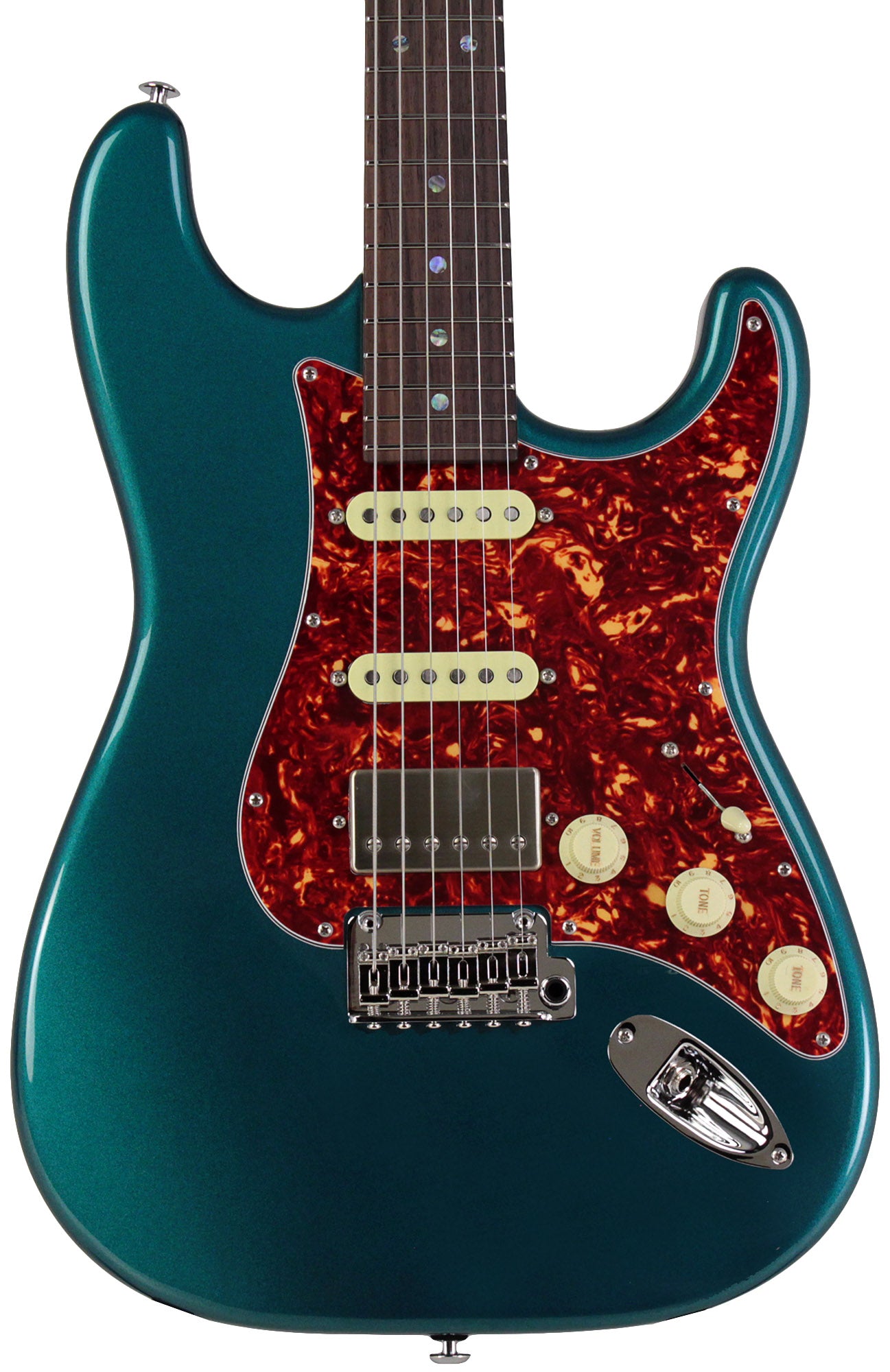Suhr Select Classic S HSS Guitar, Roasted Flamed Neck, Ocean Turquoise ...