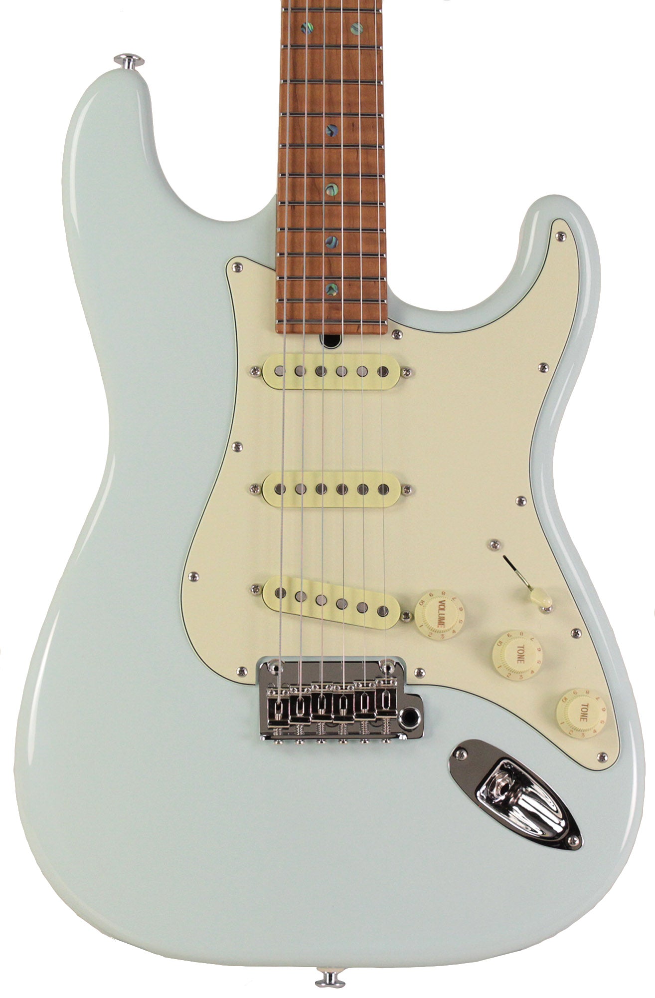 Suhr Select Classic S Guitar, Roasted Flamed Neck, Sonic Blue, Maple ...