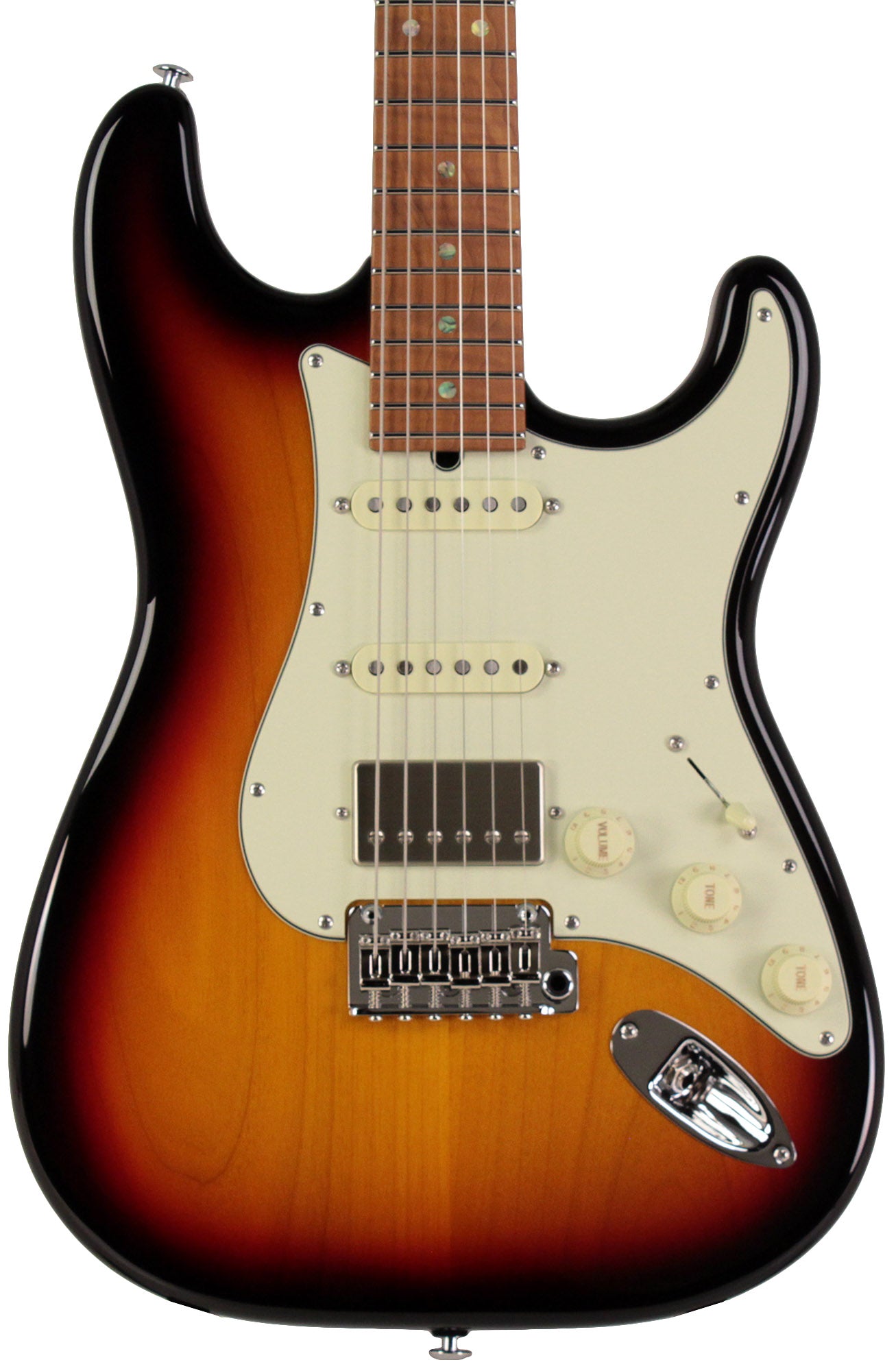 Suhr Select Classic S HSS Guitar, Roasted Flamed Neck, 3-Tone Burst, M ...