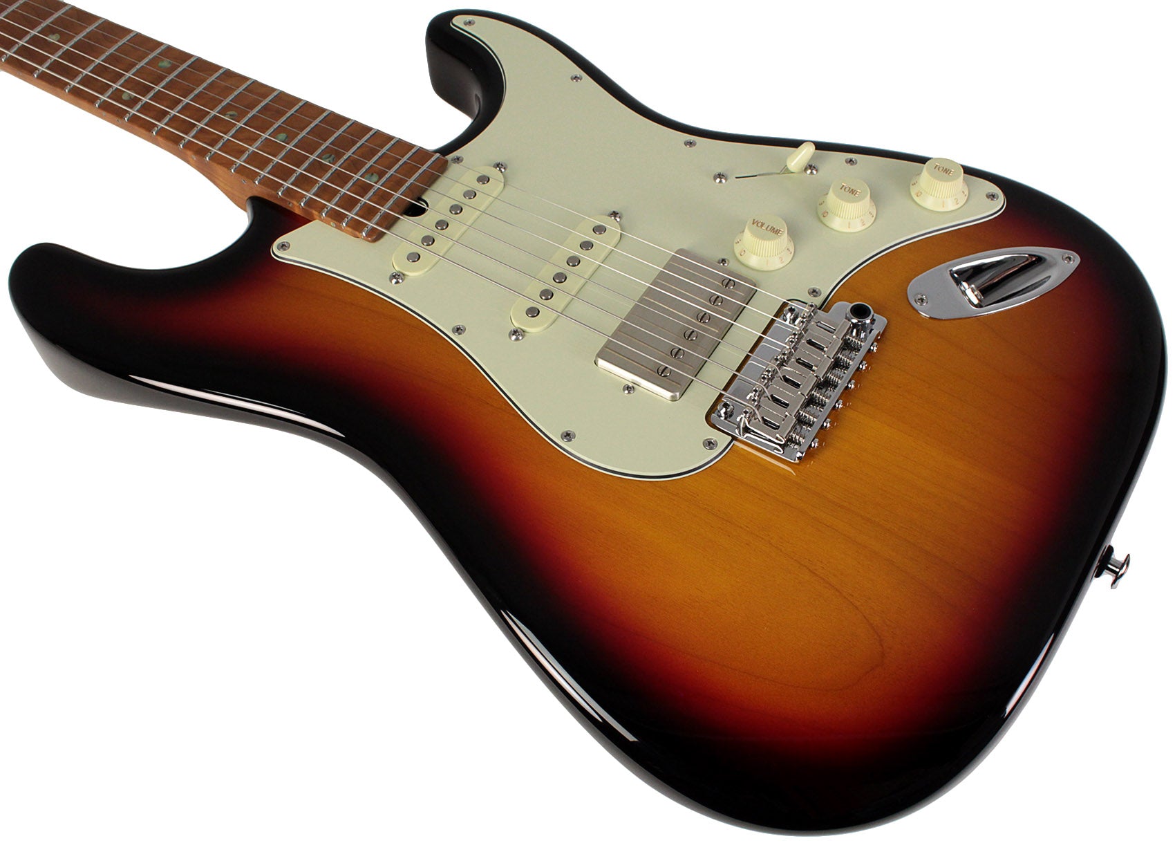 Suhr Select Classic S HSS Guitar, Roasted Flamed Neck, 3-Tone Burst, M ...