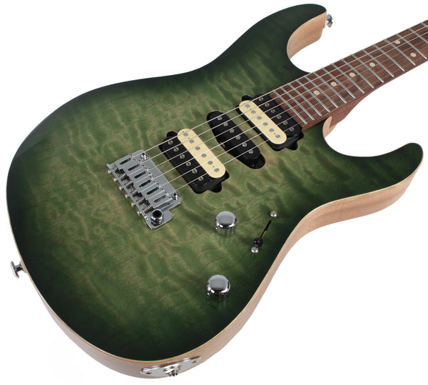 Suhr Modern Select Guitar, Quilted Maple, Trans Green Burst | Humbucker ...