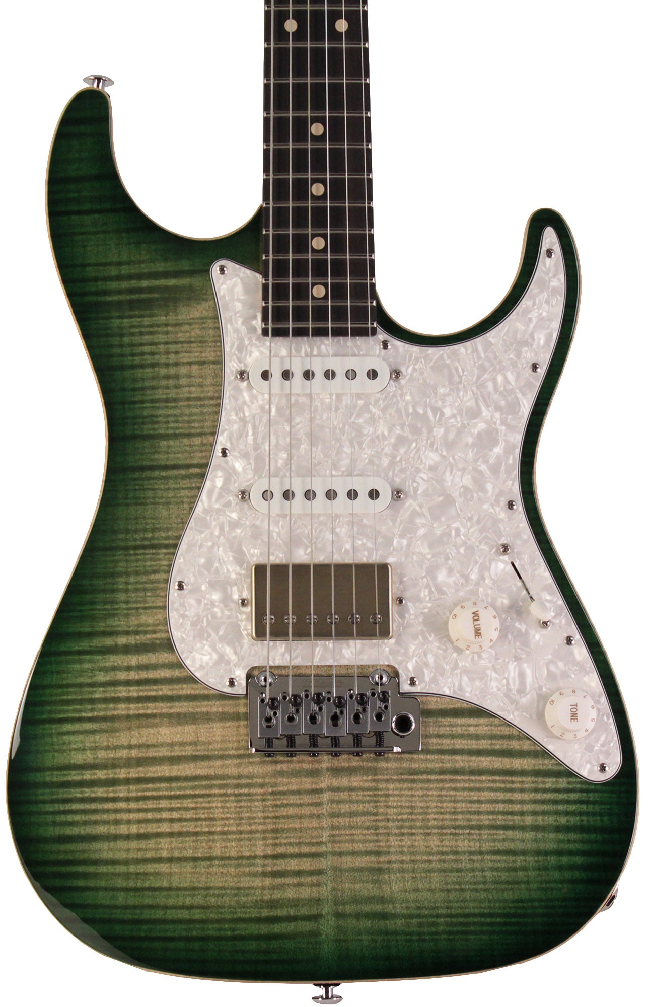 Suhr Select Standard Plus Mahogany Guitar, Faded Trans Green Burst ...