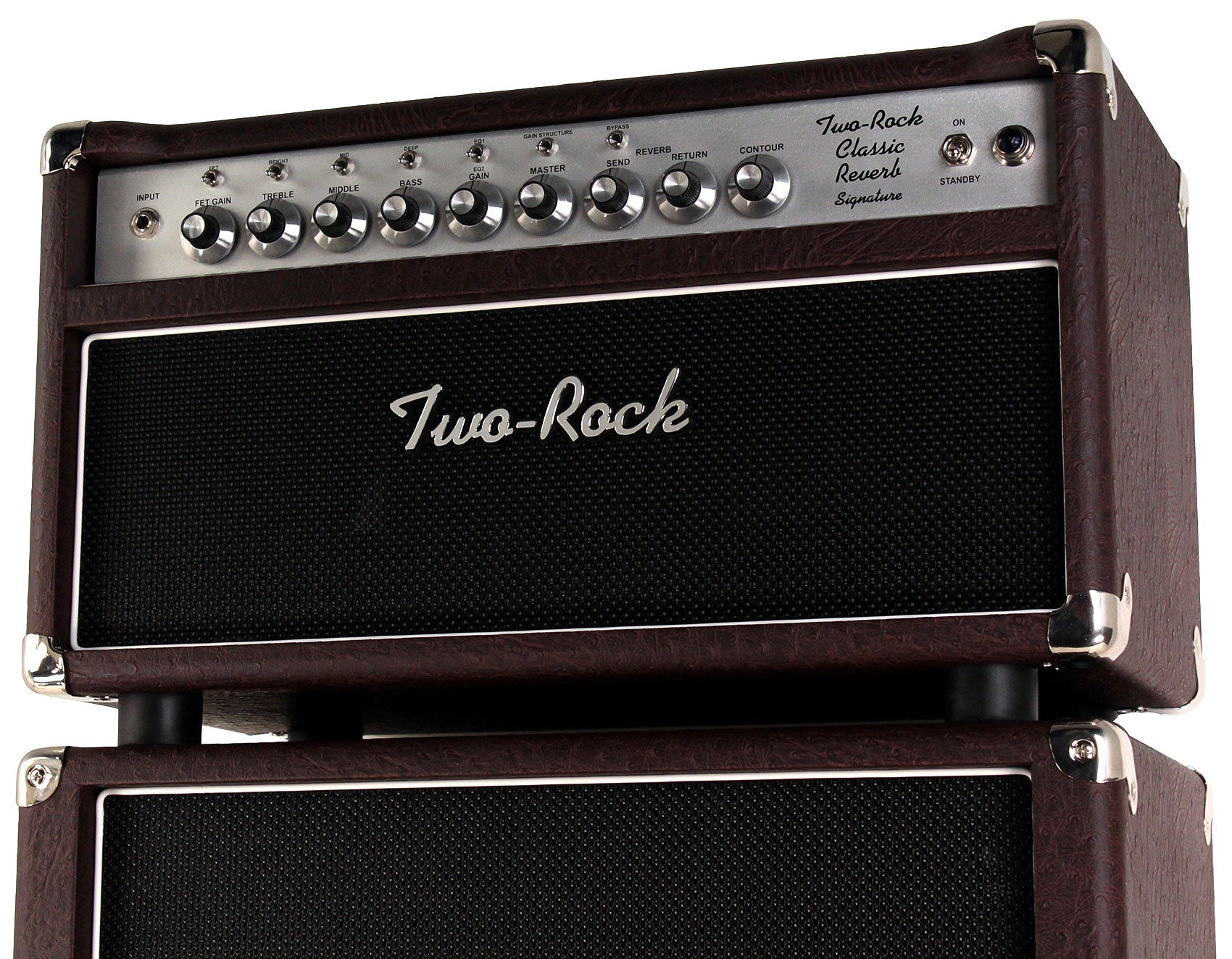 Two-Rock Classic Reverb Signature 100/50 Head, 2x12 Cab, Brown Ostrich ...